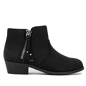 LONDON FOG Girls Black Alley Ankle Boot Fashion Ankle boots for Girls With Functioning Zipper black 2