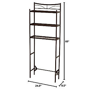 Zenna Home No Tools SlideFit Over the Toilet Bathroom Spacesaver, Bronze