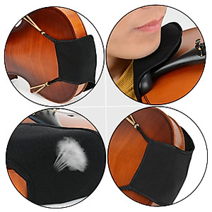 Totority Violin Pad 3 Pcs Violin Chin Rest Violin Shoulder Rest Violin Stand Soft Safety Violin Tuner Shoulder Rest for Violin 4/4 Violin Chin Cushion Violin Chin Protector Pad Cotton Foldable