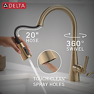 Delta Faucet Boyd Kitchen Faucet with Soap Dispenser, Kitchen Faucets with Pull Down Sprayer Gold, Kitchen Sink Faucet with Magnetic Docking Spray Head, Champagne Bronze 19893Z-CZSD-DST