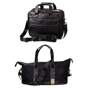 Allzedream Bag Shoulder Strap Replacement Laptop Travel Duffle Bags Padded Adjustable (Black, Silver Hardware)