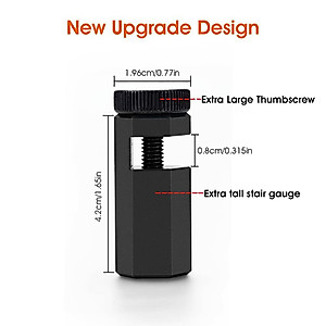 Smgda Tall Stair Gauges for Framing Square with Holder and Carabiner Stair Stringer Layout Knobs Tool for Carpentry Squares Stair and Rafter Gauge Clamps, Circular Saw (Black)