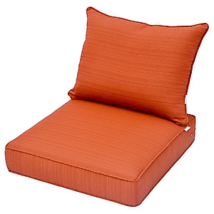 HOOOWOOO 25x25x5 Outdoor Patio Furniture Cushions Replacement,5" Thick Seat Back Chair Cushions Set,Zipper Olefin Sofa Loveseat Cushions for Patio Outdoor Furniture,Orange Red