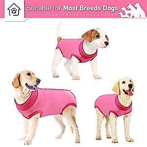AOFITEE Dog Recovery Suit, Dog Surgical Recovery Suit for Female Dogs After Surgery, Breathable Dog Onesie for Surgery Abdominal Wounds, Dog Cone E-Collar Alternative for Male Female Anti Licking