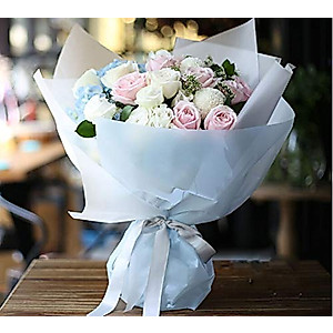 BBJ WRAPS Korean Flower Wrapping Paper Roll Florist Bouquet Supplies Waterproof Floral Wrapping Paper For Fresh Flowers, 23.6 Inch x 66 Feet (Black)