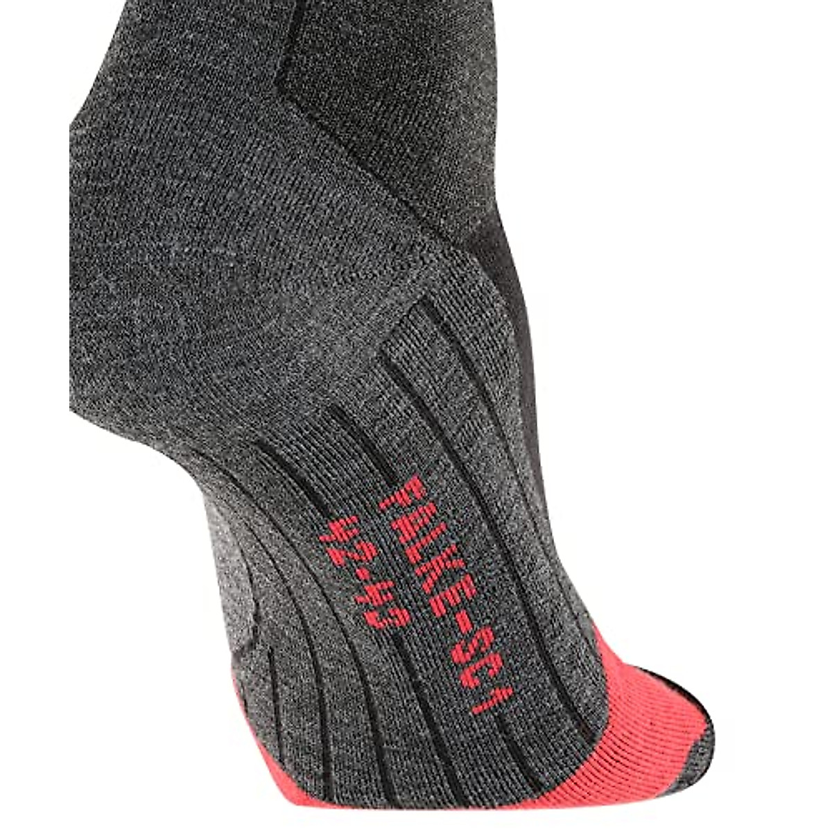 FALKE Men's SC1 Ski Socks, Merino Wool, Mid Calf, Ultra Light Cushion, Breathable Quick Dry, Winter Athletic Sock, Black (Black-Mix 3010), 12.5-13.5, 1 Pair