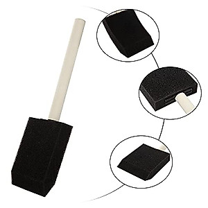 100 Pack 2 inch Foam Brush Sponge Wood Handle Paint Brush Foam Sponge Brush for Acrylics, Stains, Varnishes, Crafts