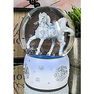 Ebros Gift Trail of Painted Ponies Western Christmas Frozen Winter Snow Crystal Horse Glitter Water Globe 5.25" Tall Farmhouse Ranch Cabin Country Snow Globes Collectible Figurine