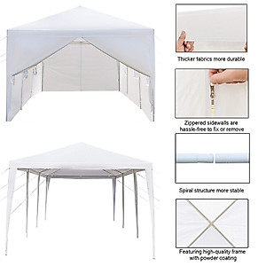 10x30 Feet Heavy Duty Canopy Tent - 8 Sides 2 Doors Waterproof Gazebos, Instant Shelter Beach Canopy for Wedding Camping Birthday Party (White)