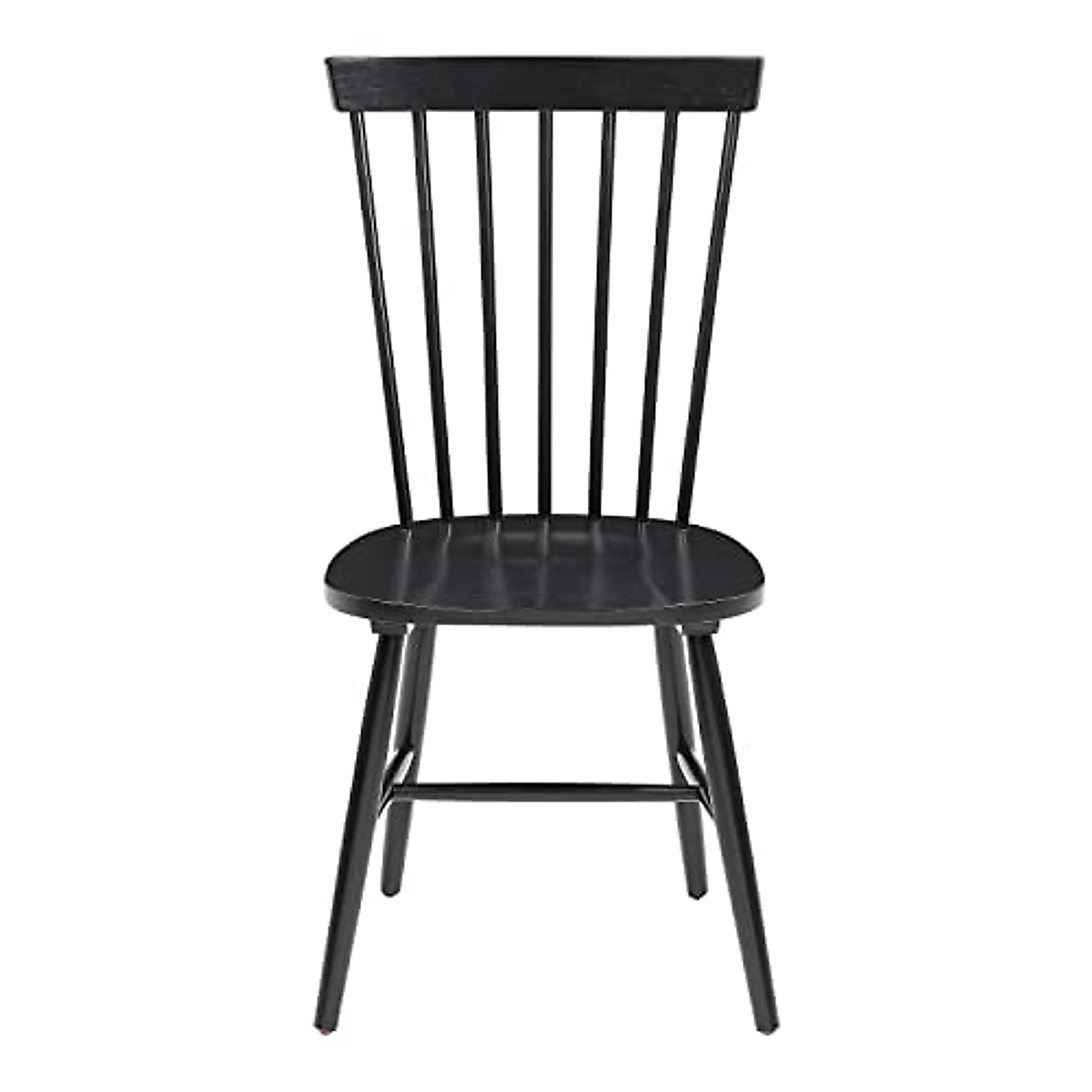 OSP Home Furnishings Eagle Ridge Traditional Windsor Style Solid Wood Dining Chairs 2-Pack, Black