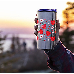 Strawberries UV DTF Cup Wrap Transfer Sticker for Glass Coffee Cups Fruits Theme Rub on Transfer Decals DIY Waterproof Clear Film Transfer Paper Mug Stickers for Crafting Stickers and Sticker Machines