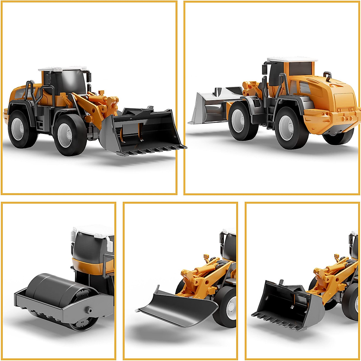 iPlay, iLearn Kids Construction Toys Truck Set, Boys Engineering Vehicle Playset, Crane Transport Trailer, Bulldozer Forklift for Sandbox Site, Birthday Gift for Age 3 4 5 6 Years Old Toddler Children