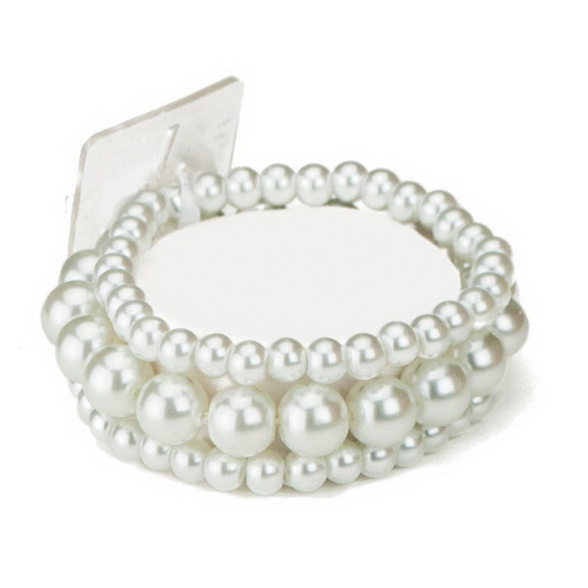Bubble Pearl Beaded Corsage Wristlet in Sugar White