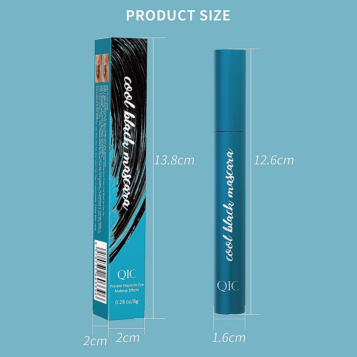 FYEBOO [2023 New] Thickening Mascara Fiber Lash Mascara Extension Voluminous, Long-Lasting Waterproof & Smudge-Proof Mascara, No Flaking/No Clumping, Black Mascara 8g