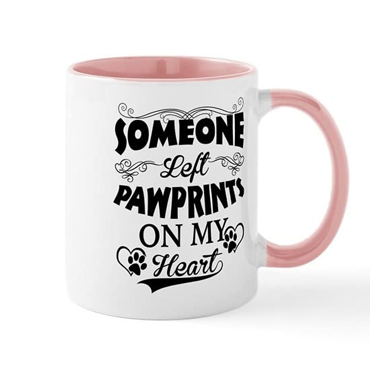 CafePress Someone Left Pawprints On My Heart Mug Ceramic Coffee Mug, Tea Cup 11 oz