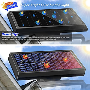 WWimy Solar Lights Outdoor, 210 LED 2500LM Motion Sensor with Remote Control, 3 Heads Security Flood Lights, IP65 Waterproof, 270° Wide Angle Illumination Wall Modes(2 Packs)