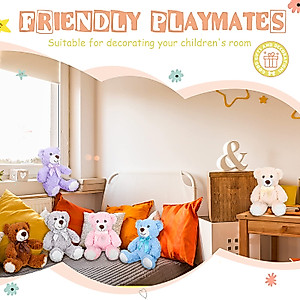 Zomiboo 7 Packs 14 Inch Plush Bear Stuffed Animals Plush Valentine Day Gift Soft Cute Stuffed Dolls Birthday Party Decorations(Cute Colors)