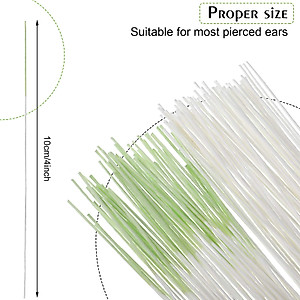 Maitys 360 Pieces Ear Hole Floss Piercing Cleaner Floss Disposable Piercing Aftercare Cleaning Line Ear Hole Care Cleaning Tool for Women Men(White, Green)
