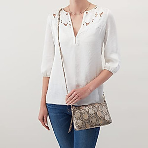 HOBO Darcy Sleek Crossbody Handbag For Women - Top Zipper Closure With Tassel Detail and Patterned Interior, Chic and Stylish Handbag Metal Snake One Size One Size