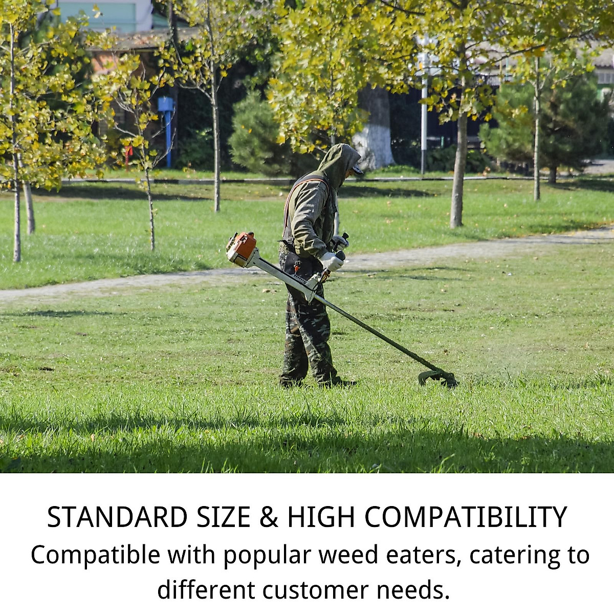 rakutaku Trimmer Line, Strong String Trimmer Line Premium Twisted High Efficiency Long Life Nylon Universal Commercial Heavy-Duty Line in Spool, Blue, Dual Twist (0.105” by 312 ft)