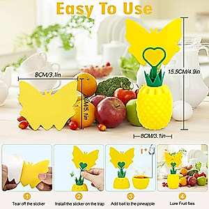 Fruit Fly Traps with 24Pcs Sticky Pads,Gnat Traps with Bait Non-Toxic Fruit Fly Traps for Indoors Outdoor Odorless Safe Fly Catcher Gnat Fruit Flies Trap Fly Insect Trap for Plant House Kitchen,4 Pack