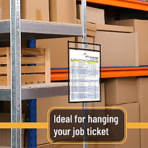 Mr. Pen- Dry Erase Pockets, 6 Pack, 10.2 x 14 Inches, Black, Reusable Plastic Sleeves for Paper, Clear Shop Ticket Holders, Dry Erase Pocket Sleeves, Dry Erase Sleeves, Clear Document Sleeves