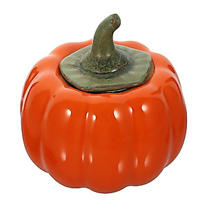 Zerodeko Candy Jar Halloween Bowl Pumpkin Jar Tea Storage Canister Can with Lids Porcelain Tea Container 190ml Sugar Canister Holder Sugar Bowl Cookie Jar Pumpkin Candy Dish Snack Containers