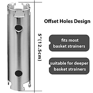 BearHut Basket Strainer Wrench Sink Strainer Wrench Long Enough to Work on Deep Modern Sink Basket Double-ended Kitchen Tool