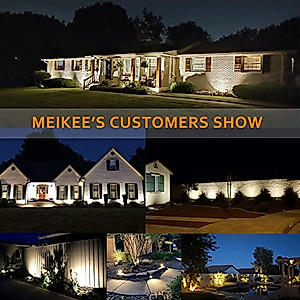 MEIKEE 7W LED Landscape Lights, DC/AC 12V/24V Low Voltage Landscape Lighting, IP66 Waterproof Warm White Landscape Spotlights, 800LM Outdoor Garden Pathway Yard Lights (8 Pack with Connectors)