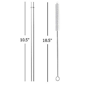 ALINK 10.5" Tritan Clear Hard Plastic Straws, Long Reusable Drinking Straws for 30 oz Tumblers, Mason Jars, Set of 10 with Cleaning Brush - DISHWASHER SAFE
