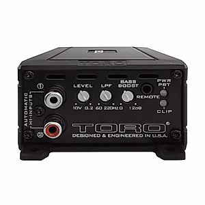 TORO TECH – R6, 8000 Watts MAX – 3200 Watts RMS 0.5Ω Stable Monoblock Car Amplifier Sound Quality Class D Design, Built-in Auto Sensing Turn-On, Subwoofer Amplifier