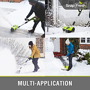 SnapFresh 20V Snow Shovel Cordless,12” Electric Snow Thrower kit,Adjustable Handle, Directional Plate, Handheld Battery Powered Snow Thrower for Driveway Clearing,4.0Ah Battery & Fast Charger Included