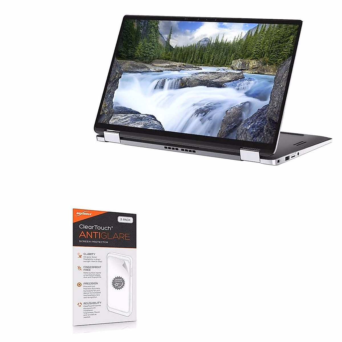 BoxWave Screen Protector Compatible with Dell Latitude 7400 2-in-1 - ClearTouch Anti-Glare (2-Pack), Anti-Fingerprint Matte Film Skin for Dell Latitude 7400 2-in-1