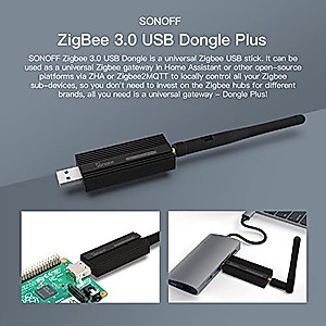 SONOFF Zigbee 3.0 USB Dongle Plus Gateway, Universal Zigbee USB Gateway with Antenna for Home Assistant, IoBroker, Wireless Zigbee 3.0 USB Adapter(1 Pack)