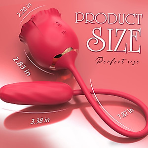 Rose Sex Toys Clitoris Vibrator, Tongue Licking & Thrusting Dildo G Spot Vibrators Adult Rose Toy with 9 Vibrating Modes Clitoral Stimulator Sexual Pleasure Tool for Female or Couple