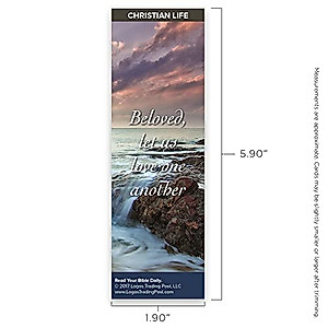 Christian Bookmark with Bible Verse, Pack of 25, Christian Life Themed, Beloved, Let Us Love One Another, 1 John 4:7-8