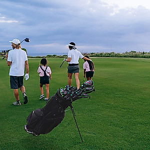 BIG TEETH Golf Head Covers Driver Hybrid Fairway Cover Golf Club Protector Lucky Clover and USA Pattern Black (Driver Cover)