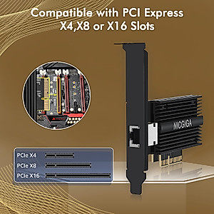 10G Base-T PCI-e Network Card, Marvell AQtion AQC113C Controller, NICGIGA 10Gb Ethernet Adapter, 10Gbe RJ45 Port NIC Card, Windows10/11/Windows Server/Linux