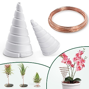 NAMTSO Copper Wire for Electroculture Gardening, 2 Pack Electroculture Copper Gardening Antenna & Air Plant Holder Making Tools with 16 Gauge Pure Copper Wire for Plants, Air Plant Holders Unique, S+L