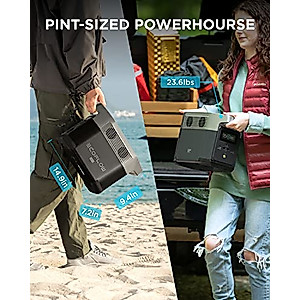 EF ECOFLOW Portable Power Station DELTA Mini, 882Wh Capacity, Solar Powered Generator for Outdoor, Emergency, Home Backup, RV(Solar Panel Not Included)