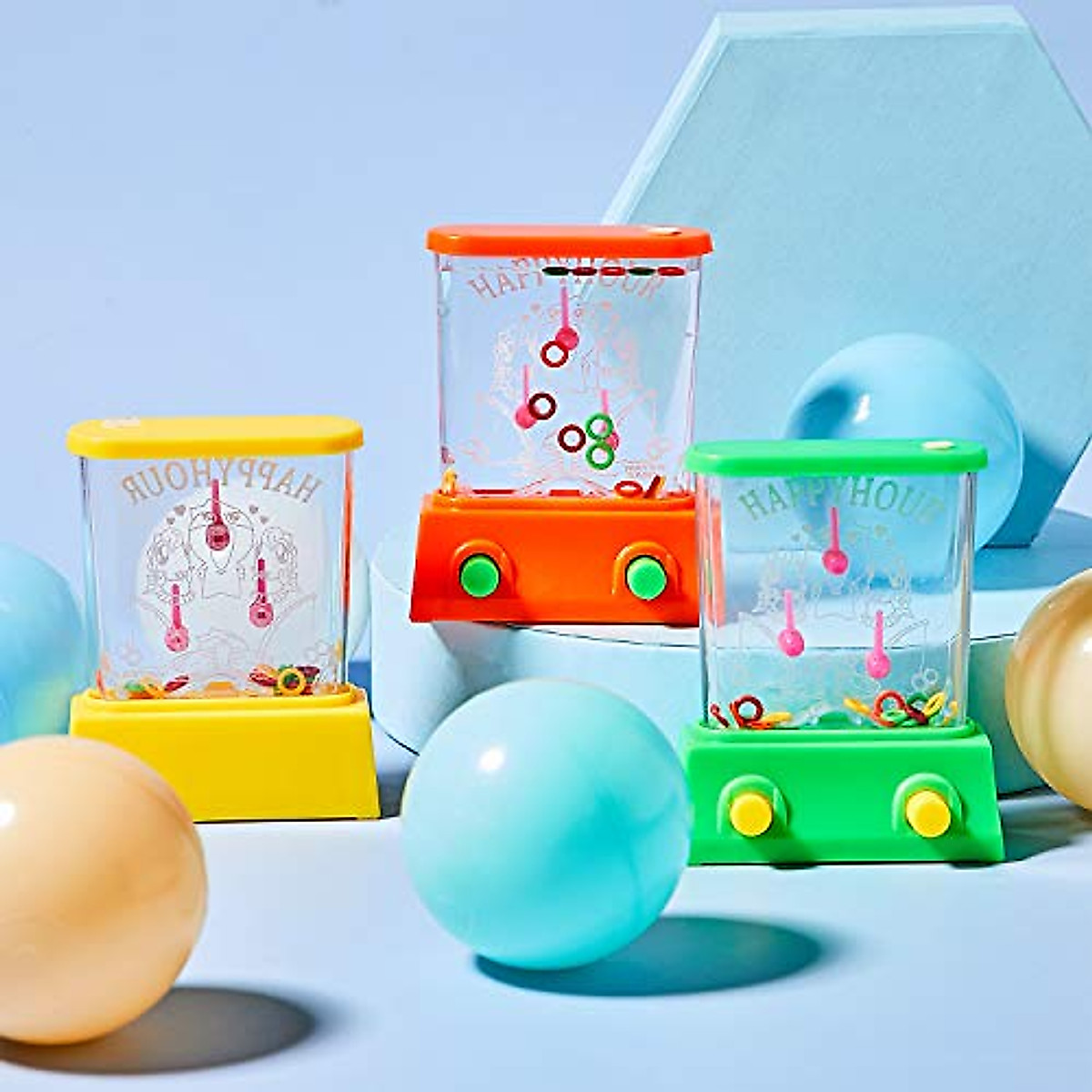 Sumind Handheld Water Game Mini Arcade Water Ring Game Water Tables for Beach Toys Party Retro Pastime Toys for Kids and Adults