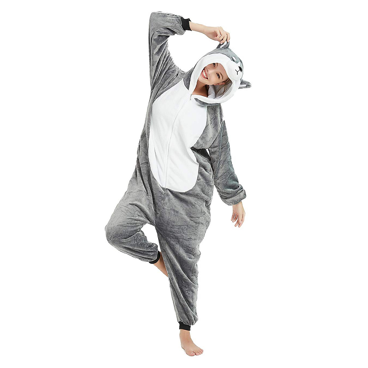 ABENCA Adult Onesie Pajamas for Women Cartoon One Piece Animal Dog Puppy Halloween Christmas Cosplay Costume.Doggy.M