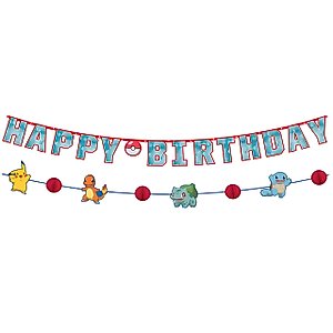 Pokemon Paper Party Banner Kit (Pack of 2) - Easy to Hang Colorful Party Supplies, Ideal Party Decorations for Birthdays, Pokemon Themed Events & Kid's Parties