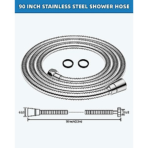 Sink Hose Dog Shower Sprayer Attachment, Female Aerator and Hand Spray Faucet Attachment with 90 Inch Shower Hose, Pet Bath Spray, Dog Shower, Hair Washing for Utility Room, Bathroom, Laundry Tub