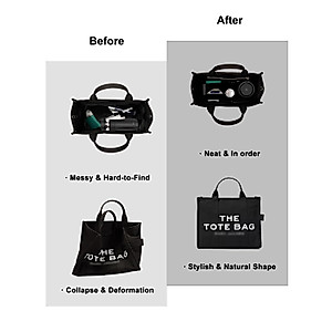 ETTP Purse Organizer Insert For Handbags, Tote Bag Organizer Insert, Compatible with MJ Tote and Onthego (Large, Black)