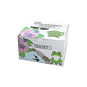 HAKONE YOSEGI Frog Teapot & Teacup Cute Tableware Japanese tea set, Tea Service Set Ceramic Tea Pot (30 oz), 2-Piece Tea Cups (5 oz) (tea pot ＆ 2 tea cup)