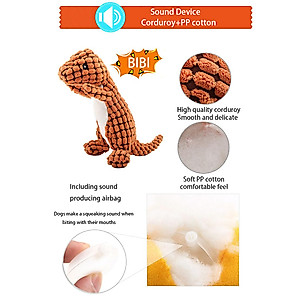 Dog Pet Chew Toys Plush Chewing Toy, Aggressive Chewers Durable Molars Training Toy, Resistant Cute Dinosaur Shape Pet Stuffed Toy for Teeth Grinding,Built-in air Pressure Sound Device
