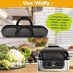 Grill Griddle Plate for Ninja AG300 AG300C AG301 AG301C AG302 AG400 IG301A Indoor Foodie Grill Grate（10 x 8 inch)