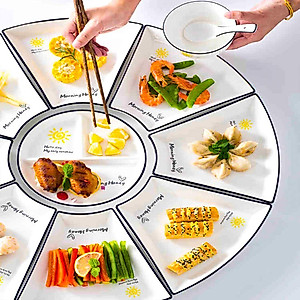 Dinnerware Set for 8 People Porcelain Tableware Dinner Sets White Plates and Bowls Sets Square Soup Dessert Plates Service Restaurant Kitchen and Family Party Use (Color : Package 4) (Package 1) (Pa