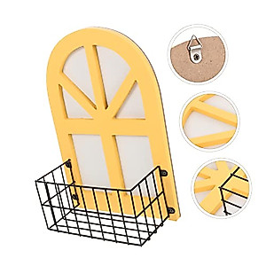 HOMSFOU Holder Design Storage Caddy Bin Wall Bathroom Wire Pot Shampoo Kitchen Home Versatile Hanging Action Farmhouse Rack Shelves Yellow Iron Simple Shelf Floating Multi-functional